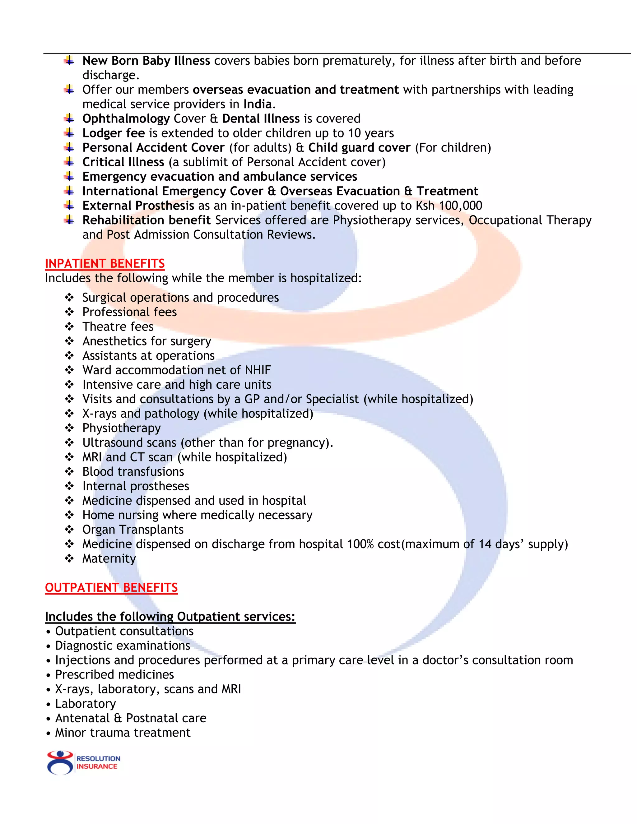 RESOLUTION INSURANCE HEALTH POLICY | PDF