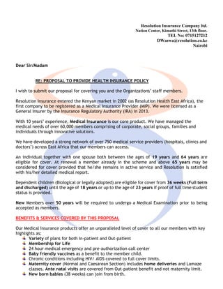 RESOLUTION INSURANCE HEALTH POLICY | PDF