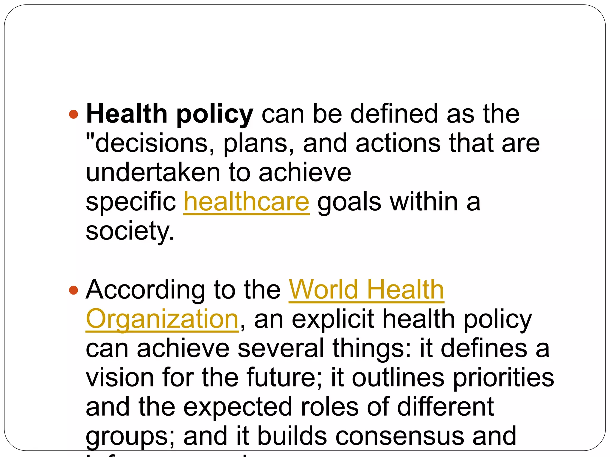 Health policy | PPTX