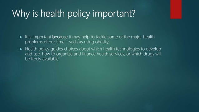 Health policy | PPTX | Health Insurance | Insurance