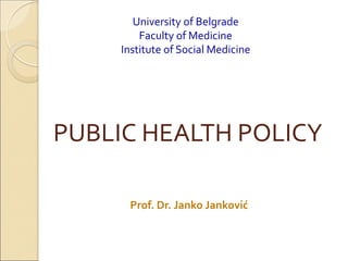 Health policy ppt for health managements | PDF