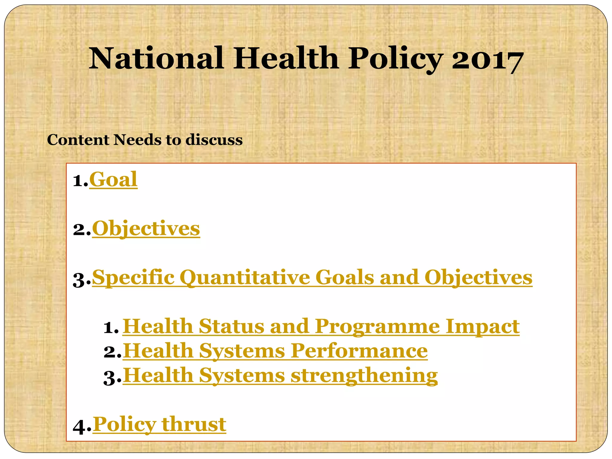 Health policy 2017, 2002 1983 | PPTX