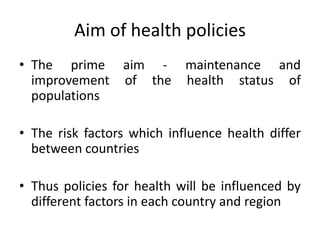 Health policy and planning | PPTX