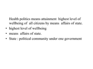 Health politics | PPT