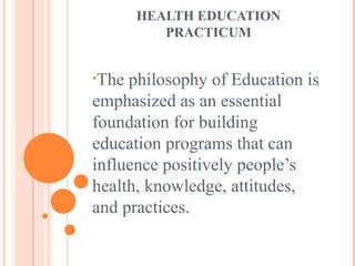 Health Practicum powerpoint presentation | PPT