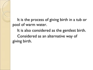 water birth | PPT
