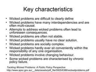 Health problems as wicked problems | PPT