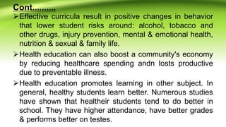Health programme its objectives and importance | PPT
