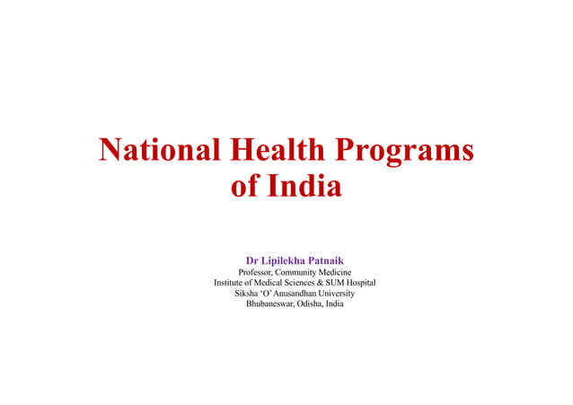 Health Programmes in India.pdf | Infectious Diseases | Diseases and ...