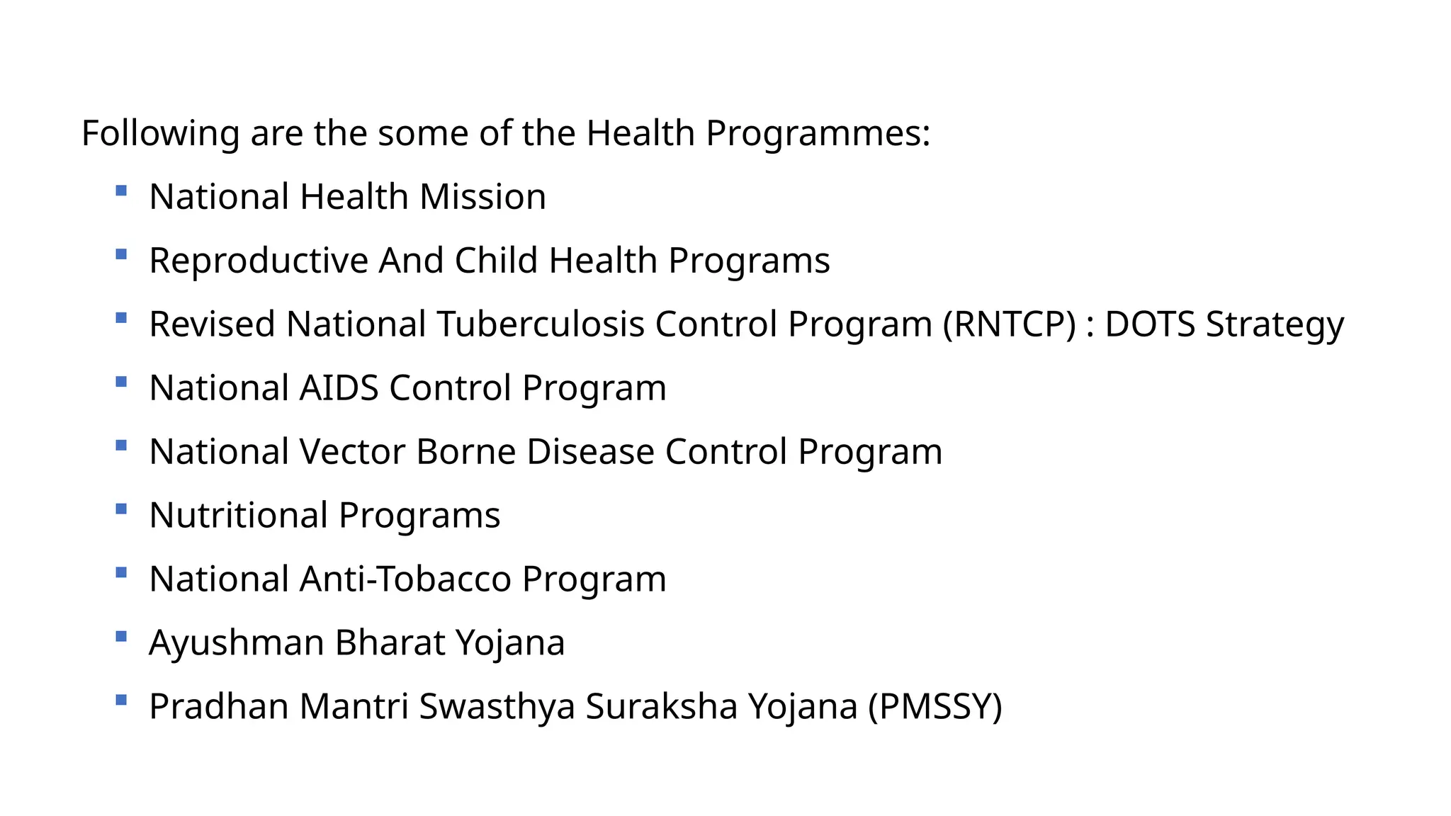 Overview of National Health Programs and Role of Pharmacists in Public ...