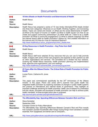 Health Promotion and Population Health: an Health Promotion ...