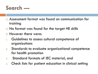 Health promoters competence assessment tool (hcat) | PDF