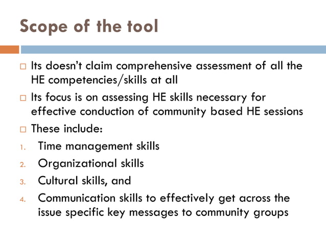 Health promoters competence assessment tool (hcat) | PDF