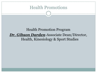Health Promotion | PPTX