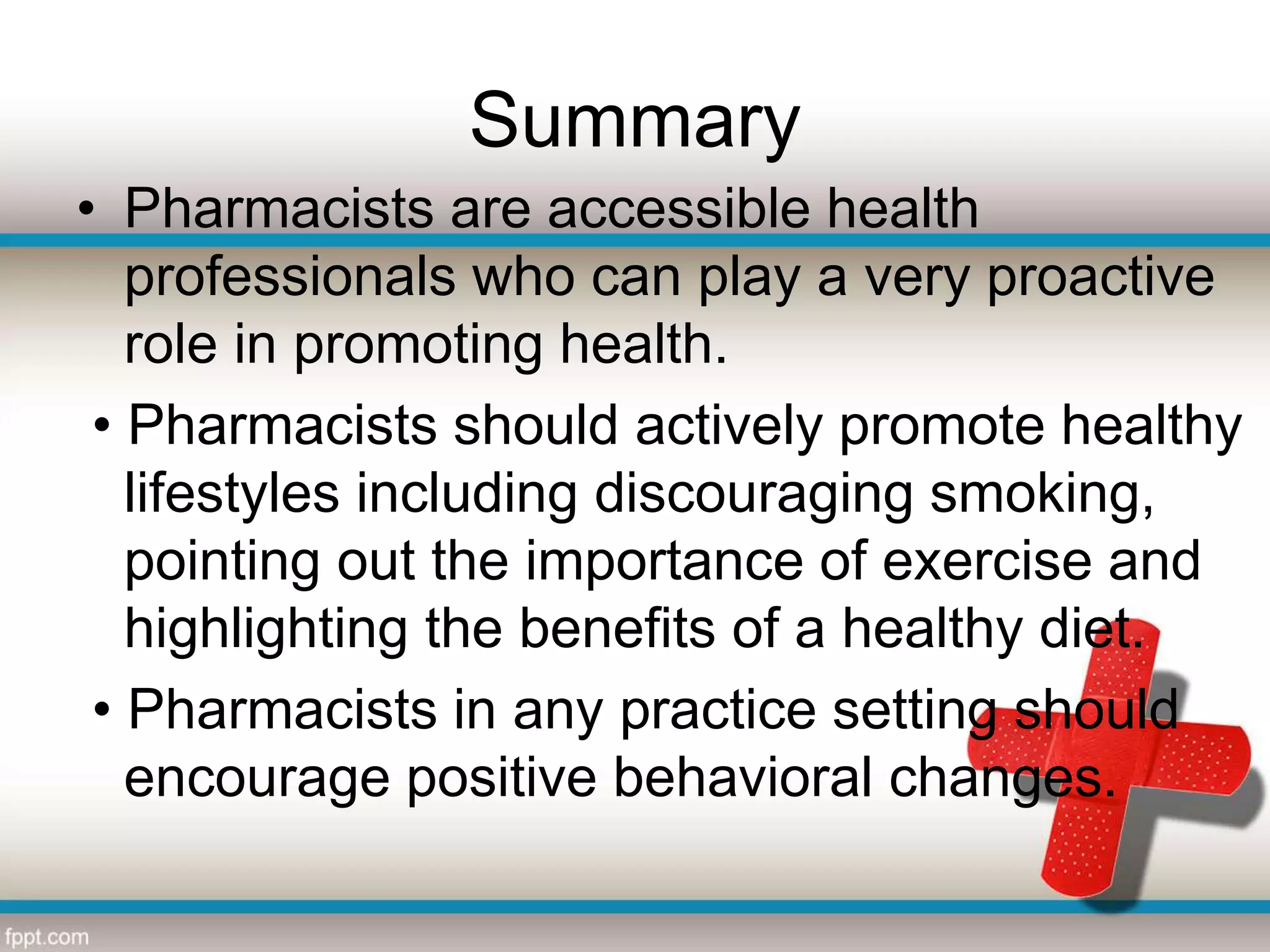 Health promotion: As a pharmacist | PPTX