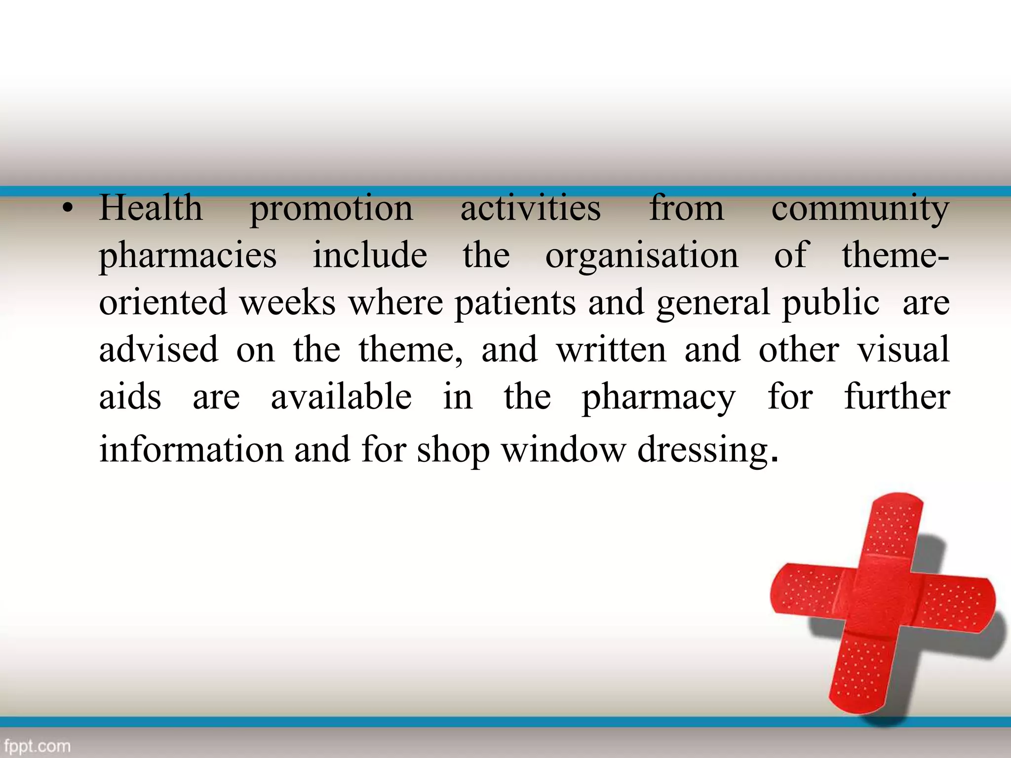 Health promotion: As a pharmacist | PPTX