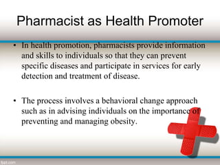 Health promotion: As a pharmacist | PPTX