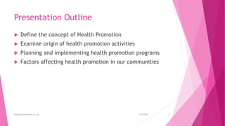 Health Promotion.presentation slides for NE | PPTX