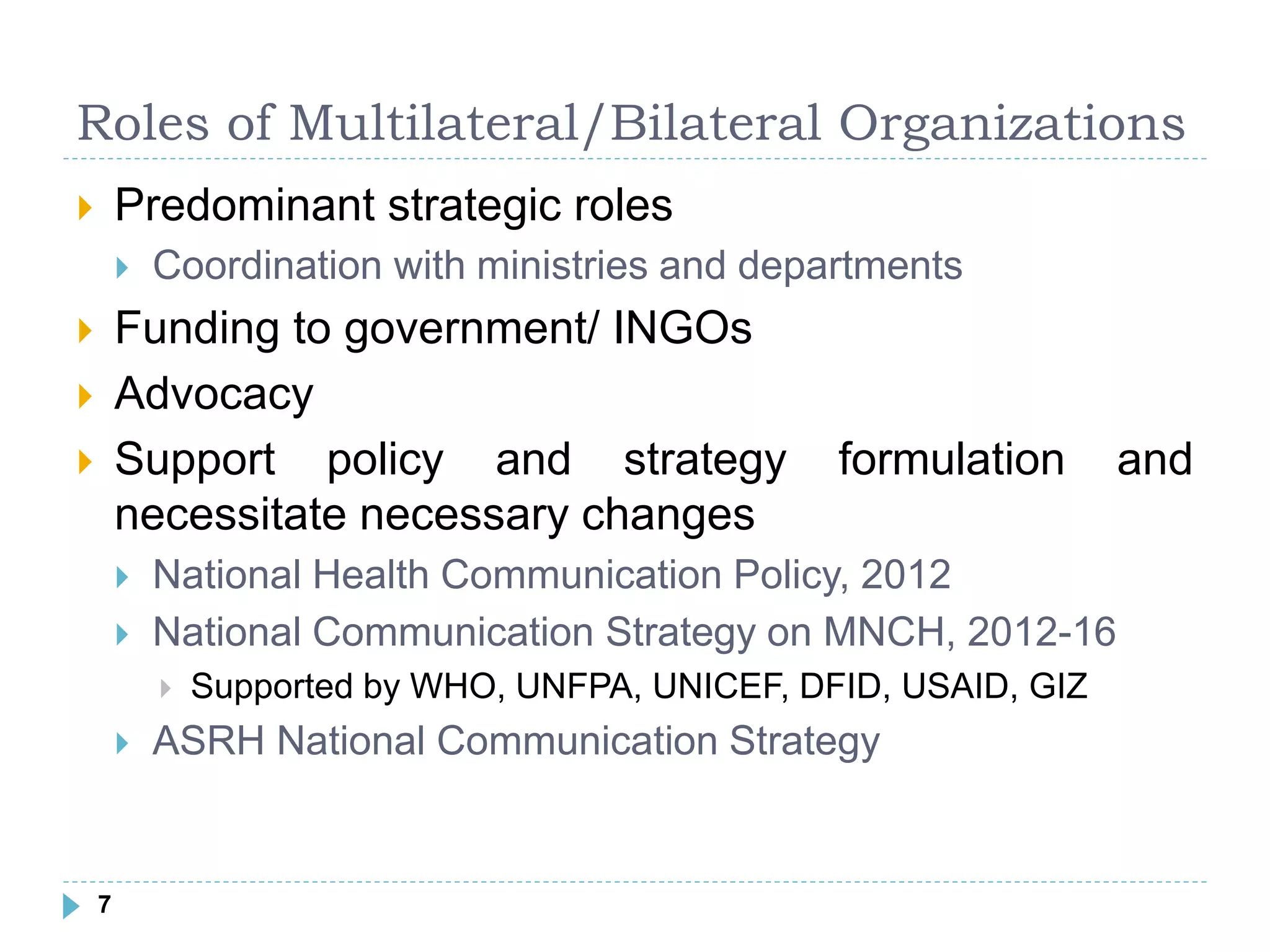 Role of I/NGOs in Health Promotion and Education | PPTX