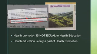 Health promotion and health education | PPTX