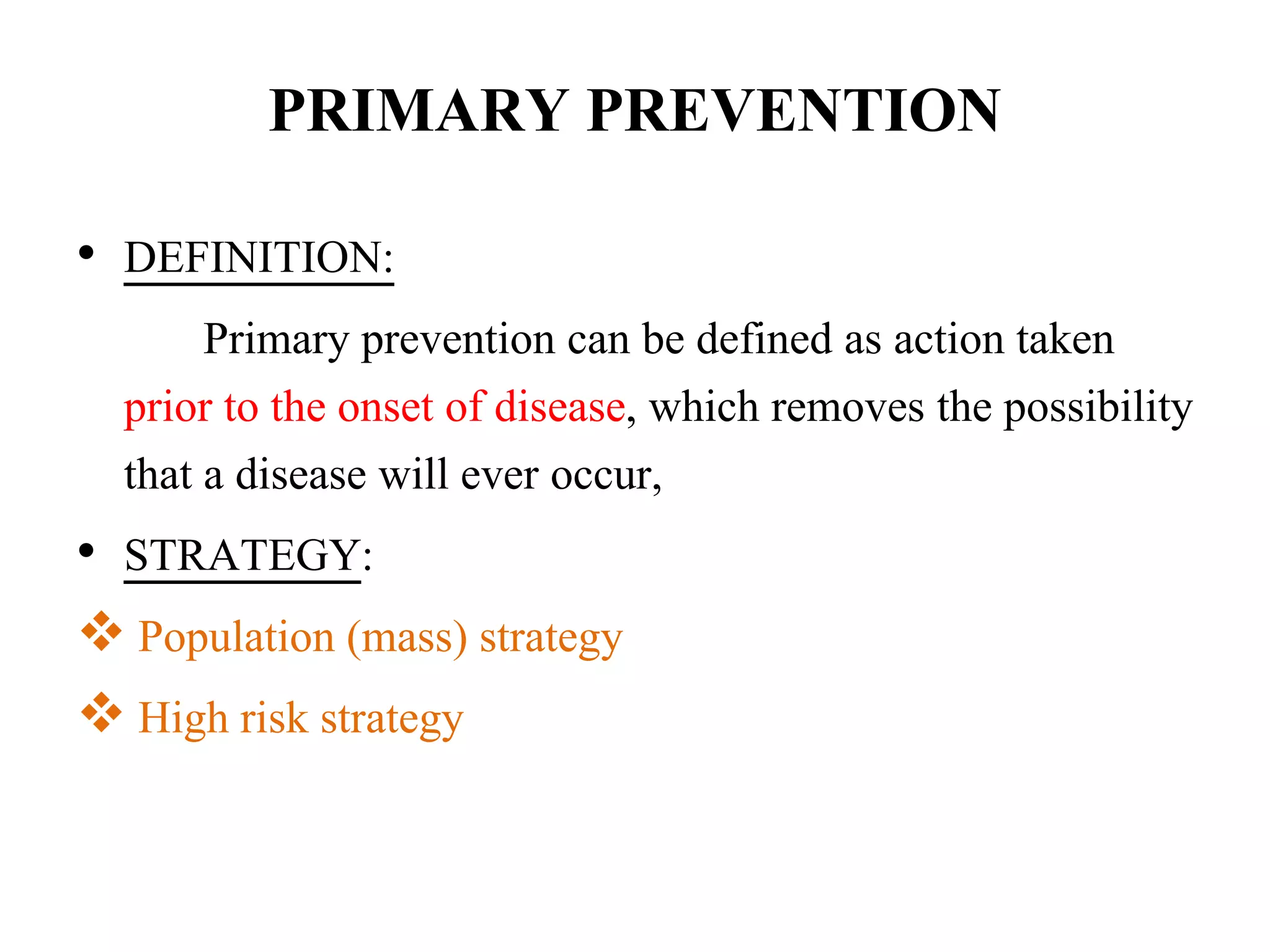 Health promotion and levels of prevention | PPTX