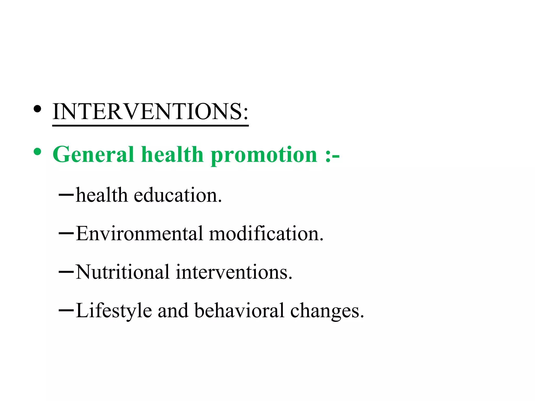 Health promotion and levels of prevention | PPTX