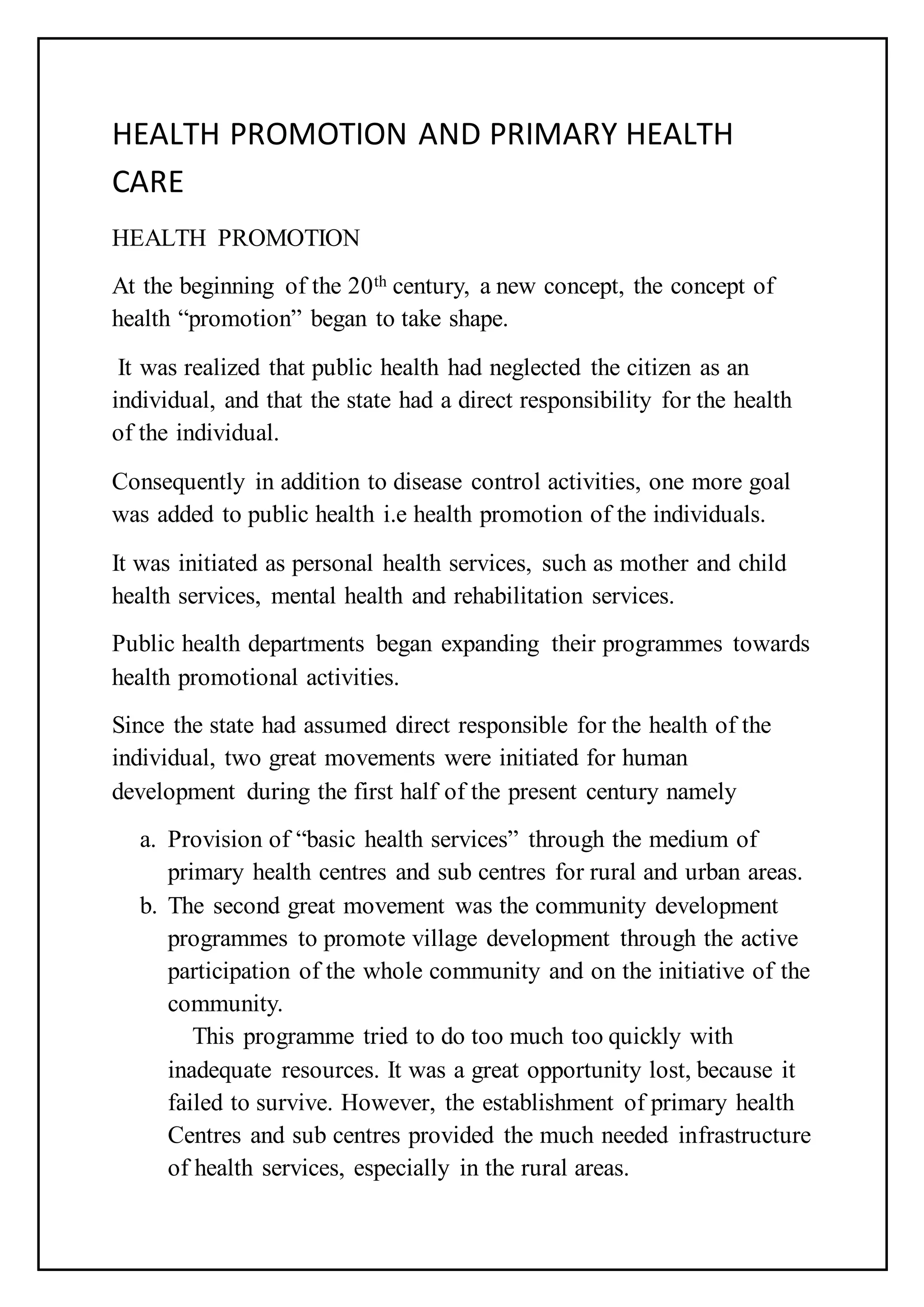HEALTH PROMOTION AND PRIMARY HEALTH CARE.docx