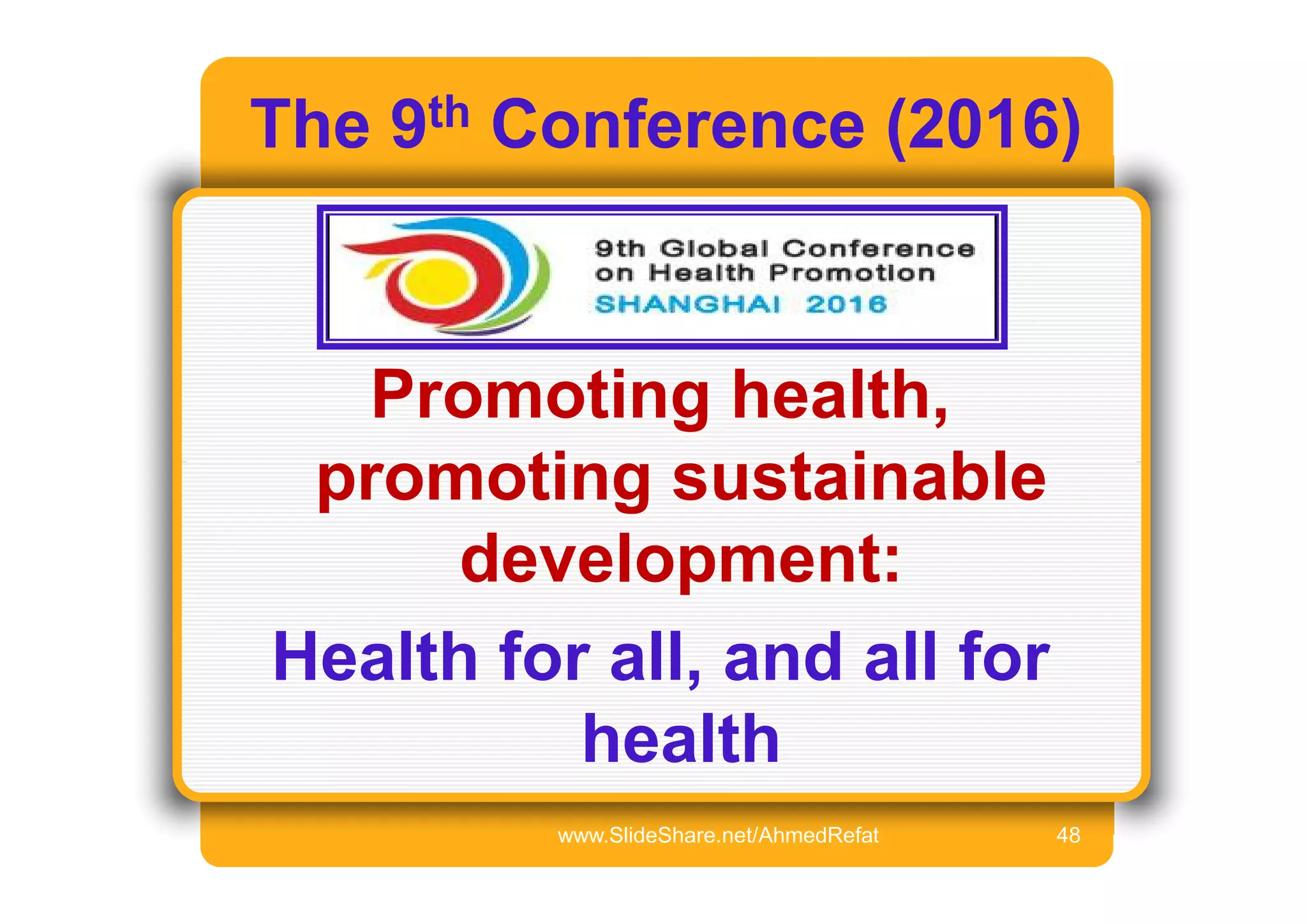 Health promotion conferences 30 years | PDF