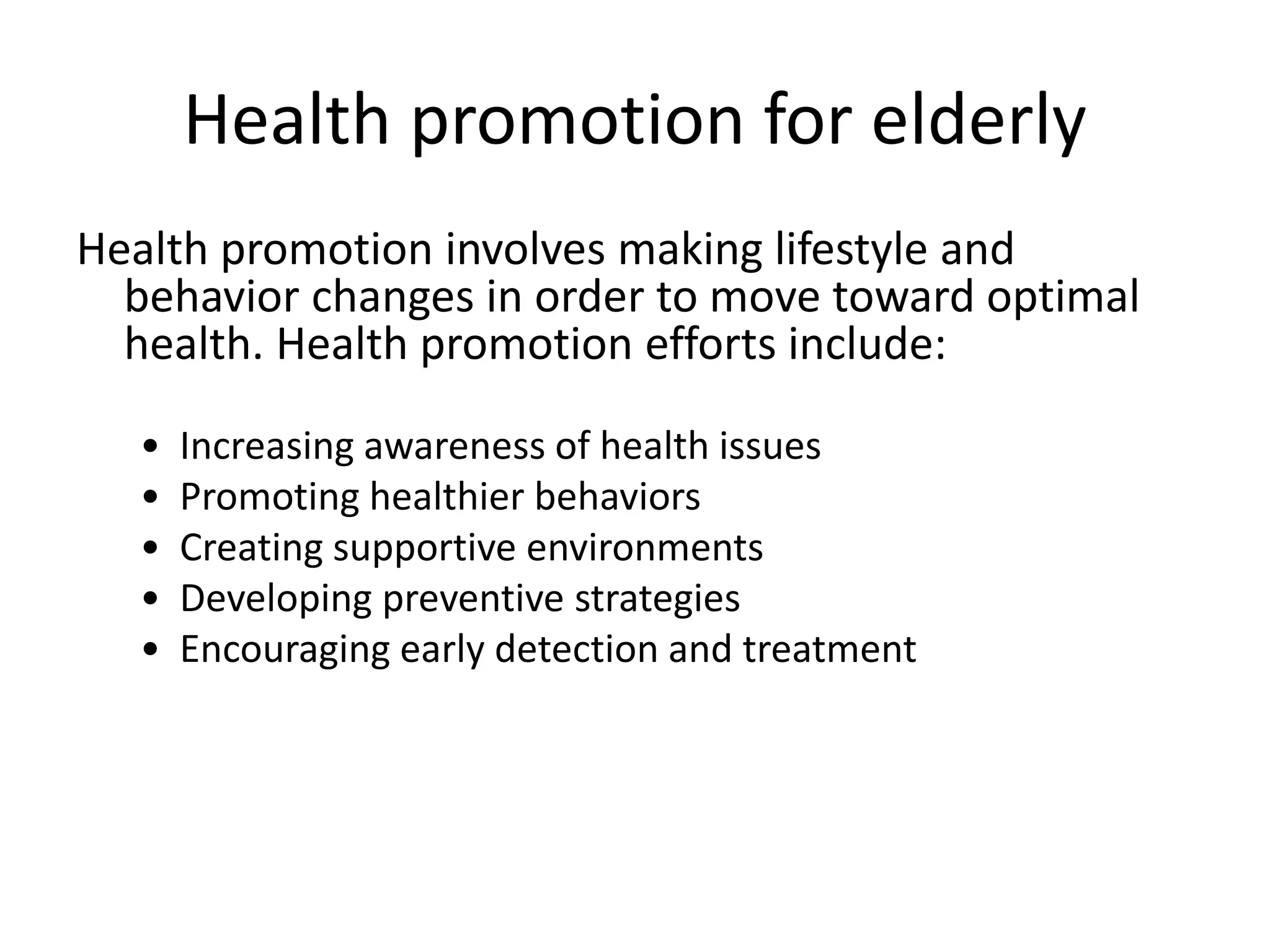 Health promotion for elderly | PPT