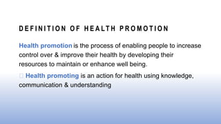 health promotion for elderly.pptx community health | PPTX