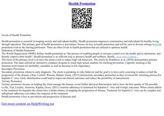 Health Promotion Goals | PPT