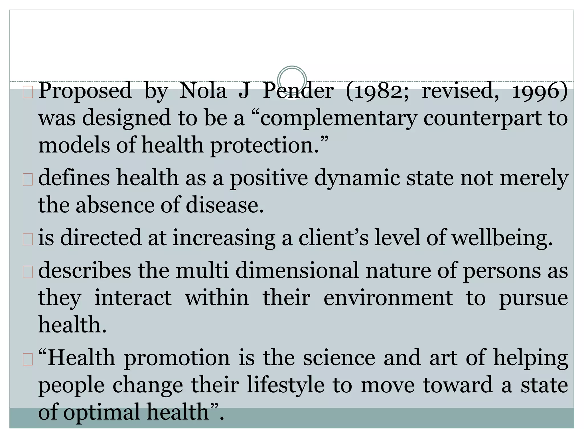 Health promotion model | PPTX