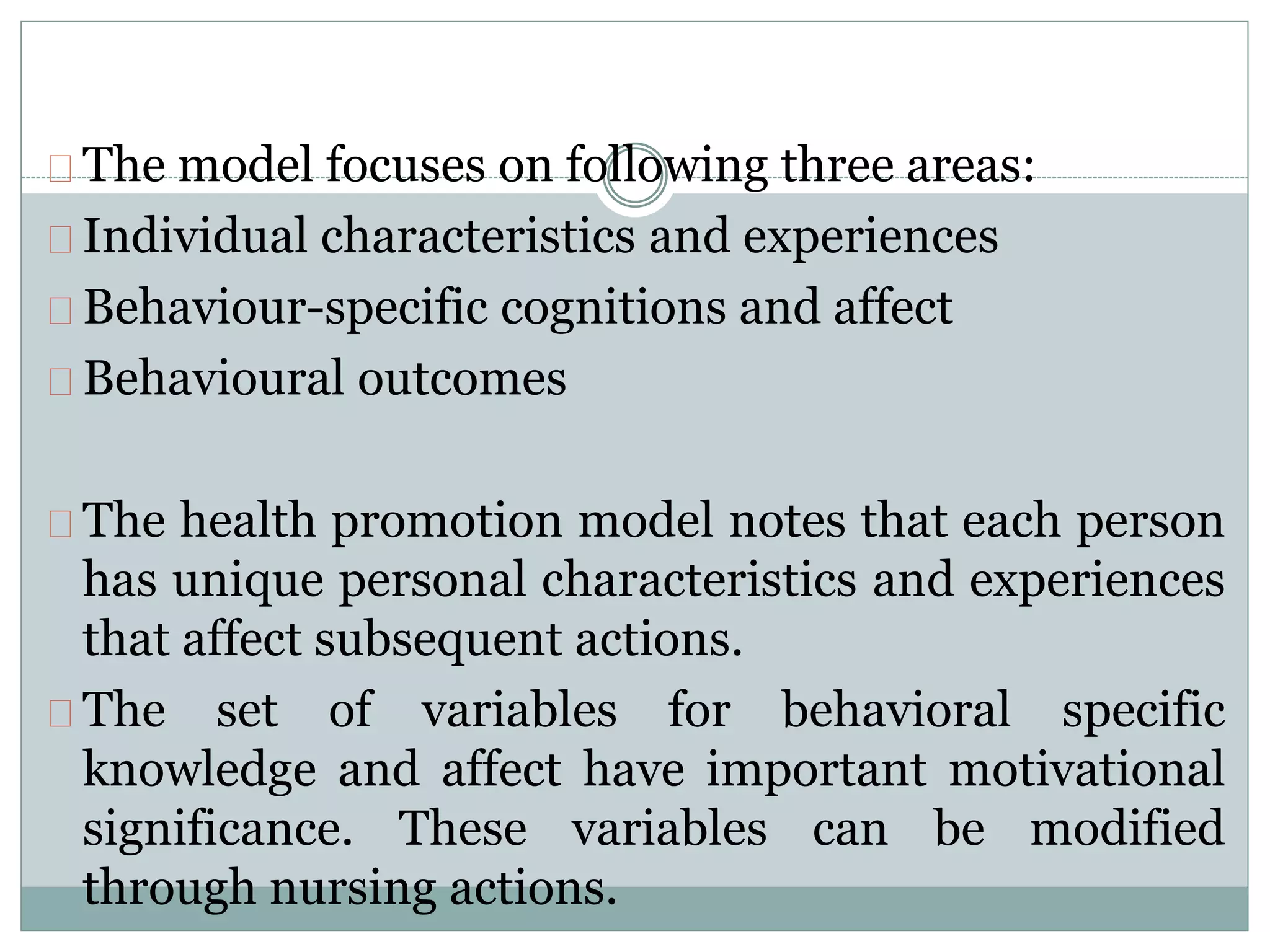 Health promotion model | PPTX