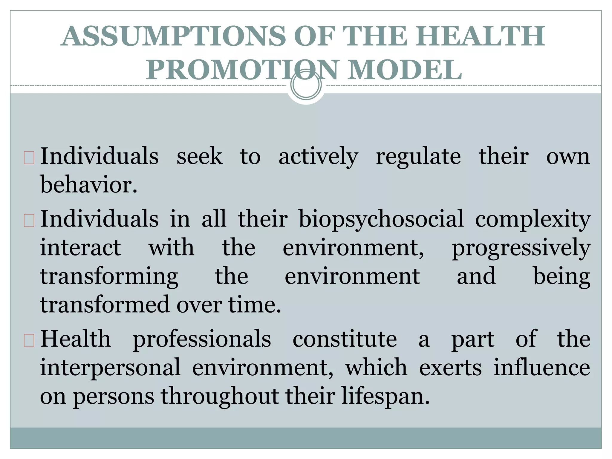 Health promotion model | PPTX