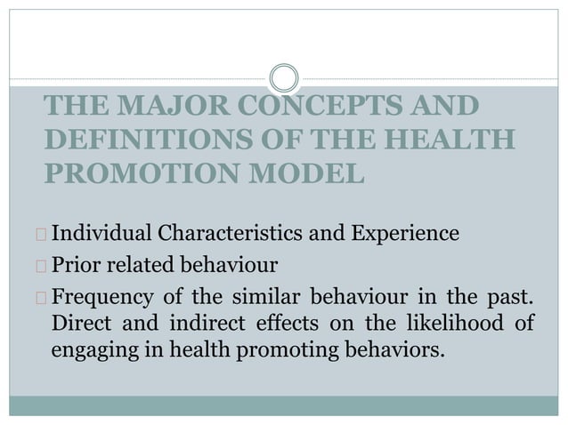 Health promotion model | PPTX | Parenting | Family and Relationships
