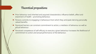 Health promotion model and Health Belief model | PPTX