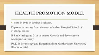 Health promotion model and Health Belief model | PPTX