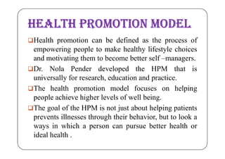 Health Promotion Model | PDF