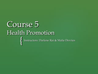 Health promotion ppt | PPT