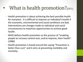 Health promotion ppt 1 | PPTX