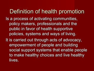 Health promotion | PPT