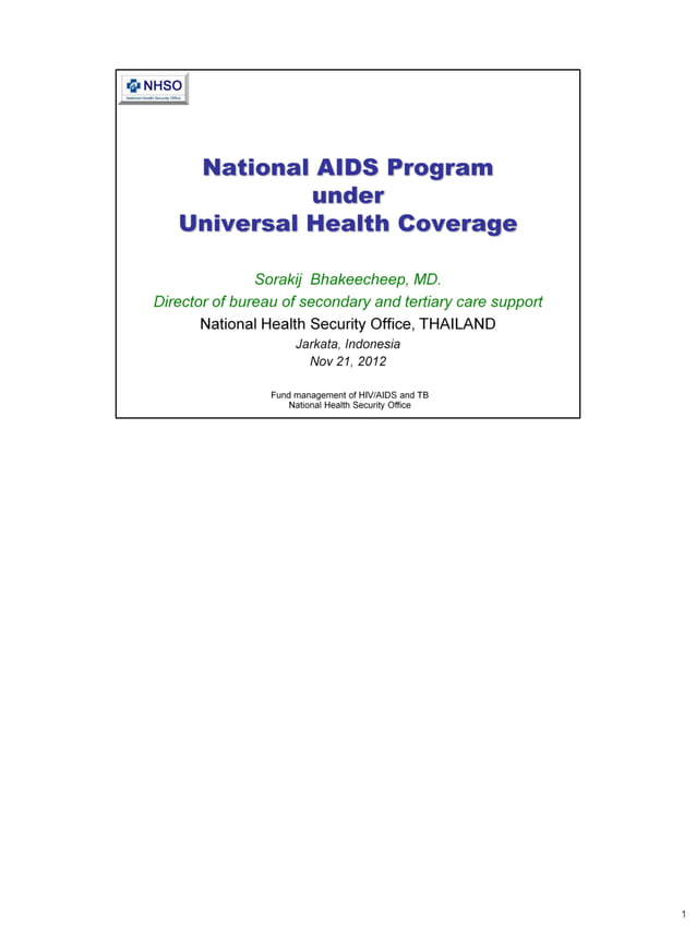 National AIDS Program under UHC | PDF