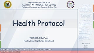 Health Protocol & Mental Wellness (Health) | PPT