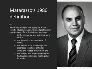 Health Psychology: An introduction | PDF