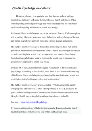 Health psychology | PDF