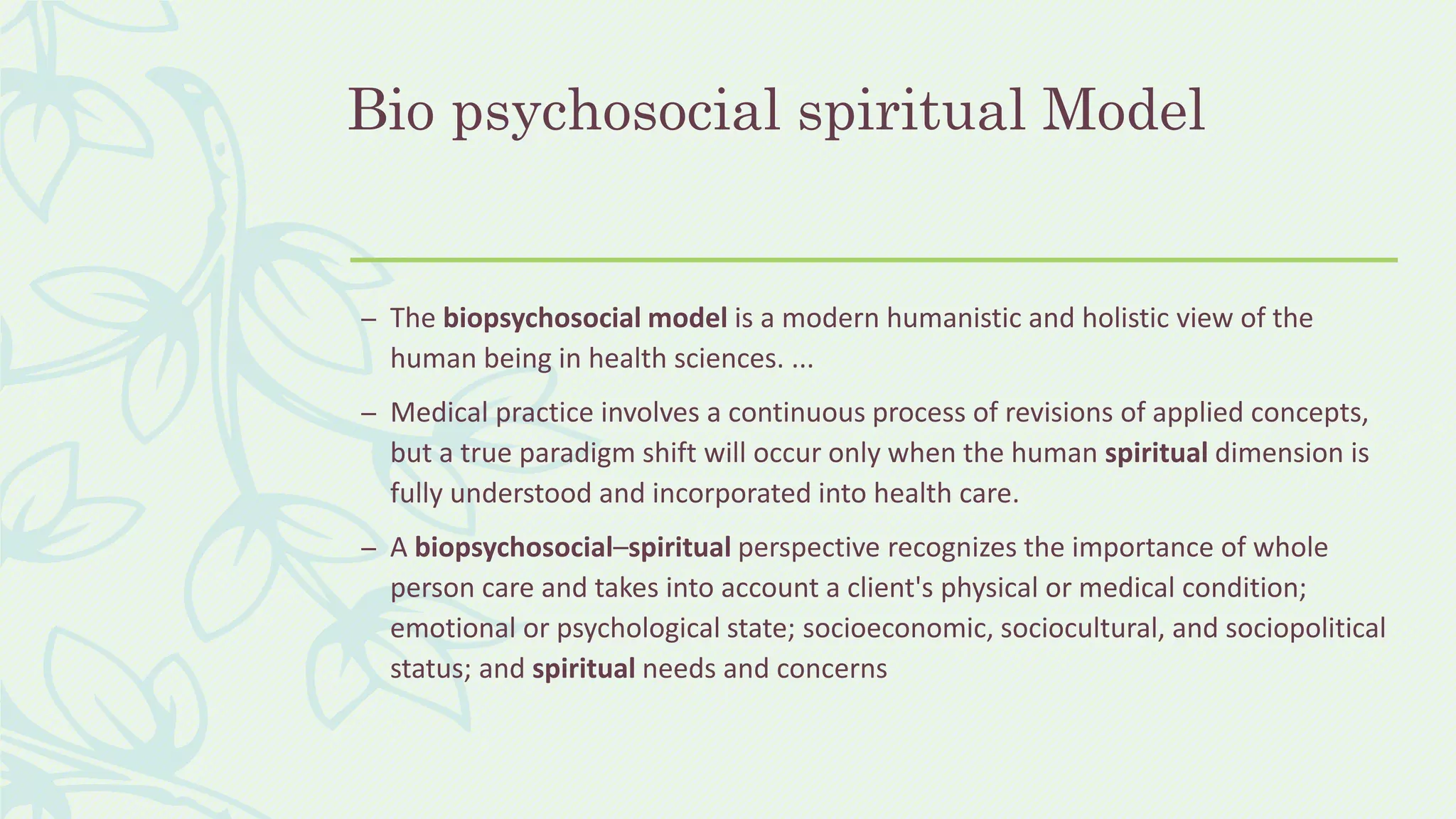 Bio spiritual Model | PPTX