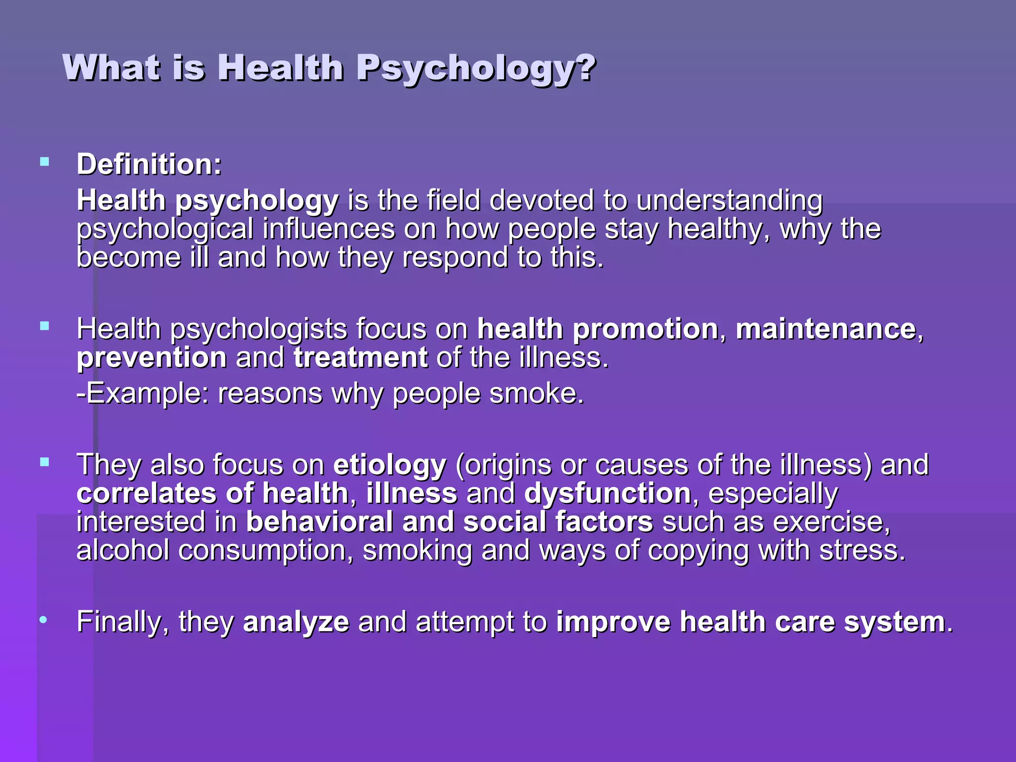 Health Psychology Eq. Ianelli | PPT
