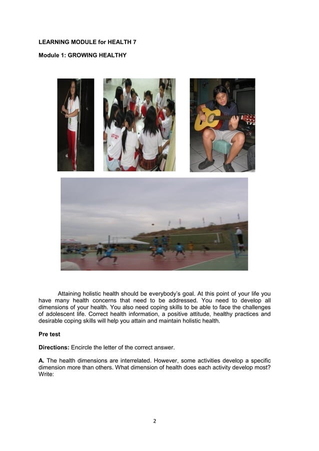 K TO 12 GRADE 7 LEARNING MODULE IN HEALTH (Q1-Q2) | PDF | Parenting ...
