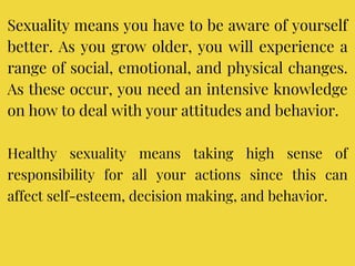 MAPEH 8 HEALTH (GENDER AND HUMAN SEXUALITY ) | PPTX