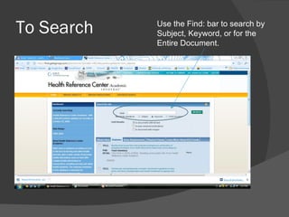 Health Reference Center Academic: How to Search | PPT | Search | Internet